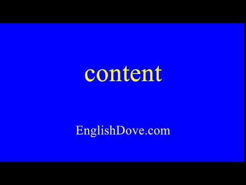 How to pronounce content in American English.