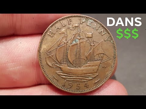 UK 1954 Half Penny Coin VALUE + REVIEW