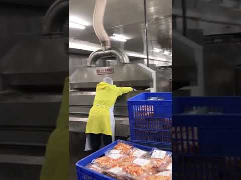 Cryogenic double layer tunnel freezer for shrimp quick freezing