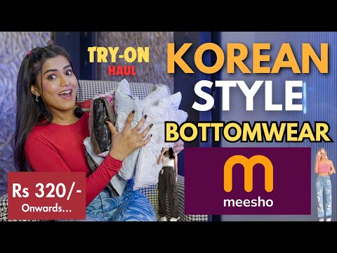 Trendy KOREAN BOTTOMS from MEESHO | Loosefit | Baggy jeans | Cargo | Tryon | Honest Review |gimaashi