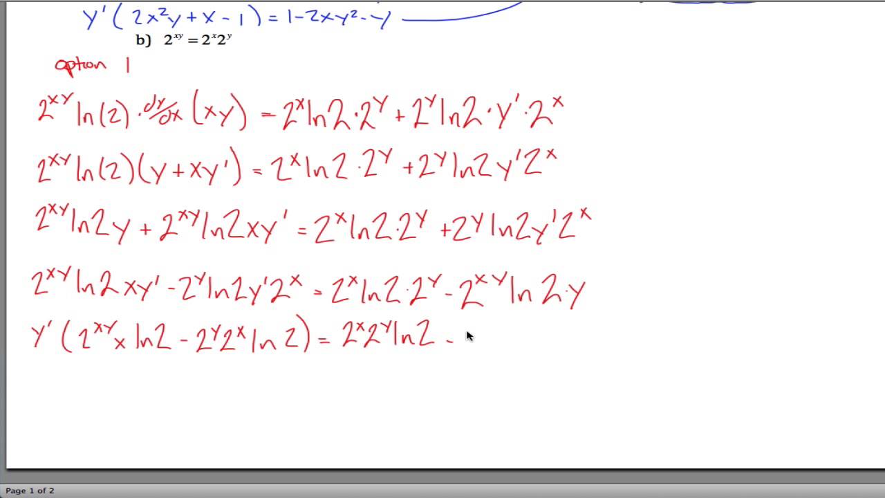 Implicit Differentiation Quiz