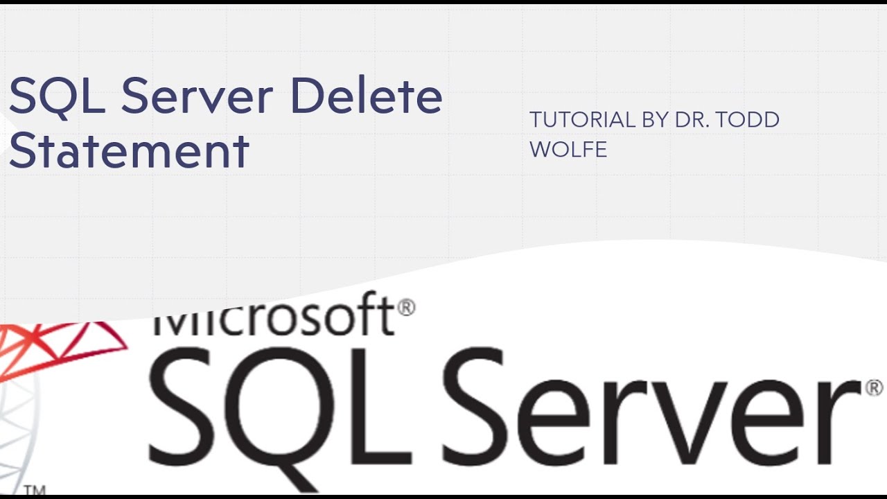 SQL Server Tutorial: How to remove data from a database using the delete command.