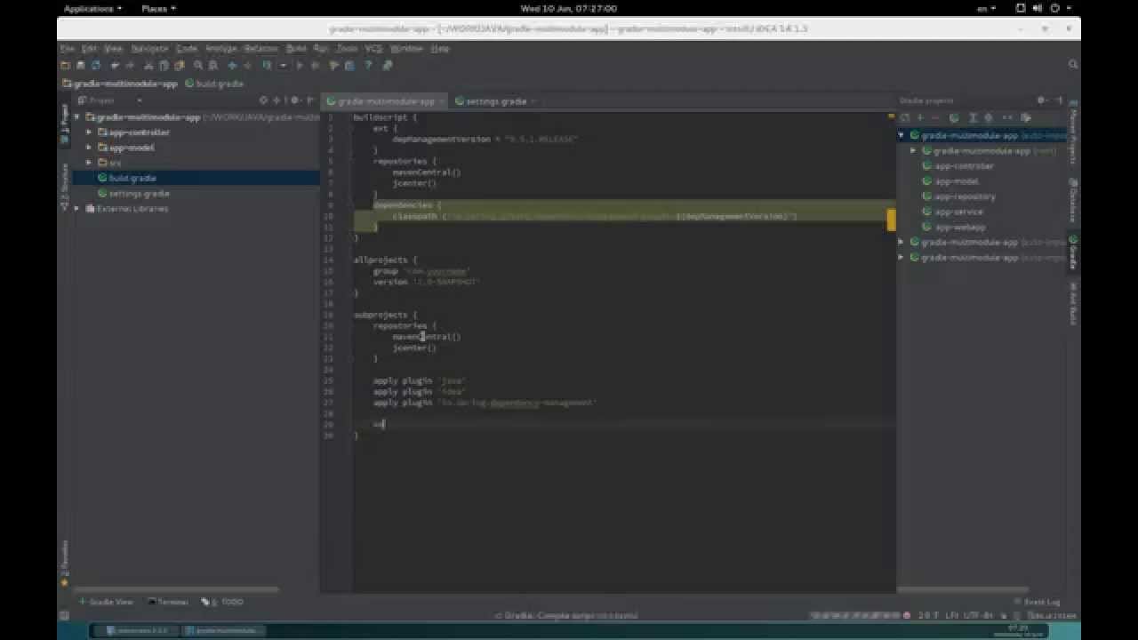 Gradle multi module project creation PART 1