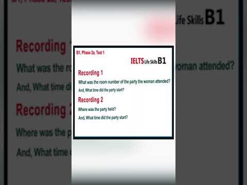 IELTS Life Skills B1 Listening Test