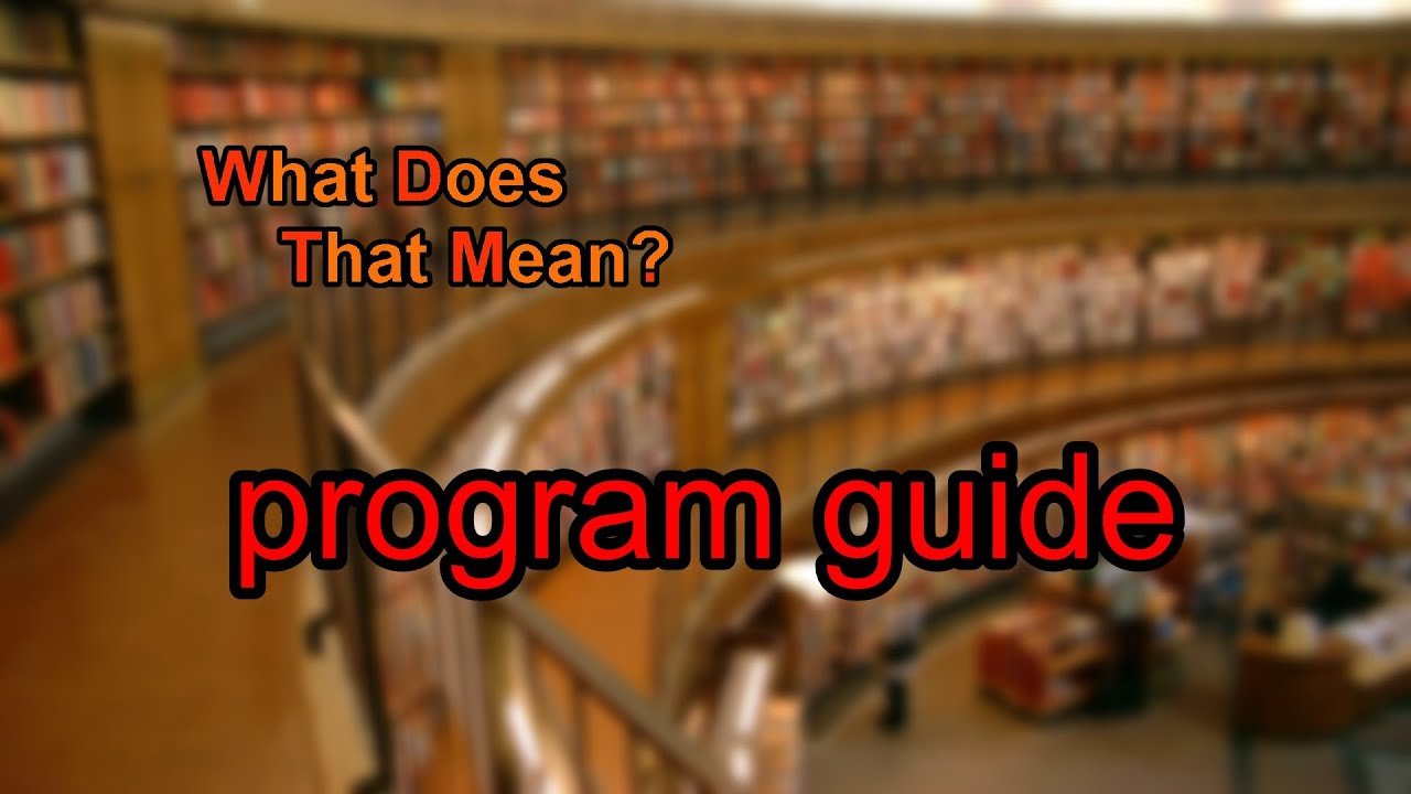 What does program guide mean?