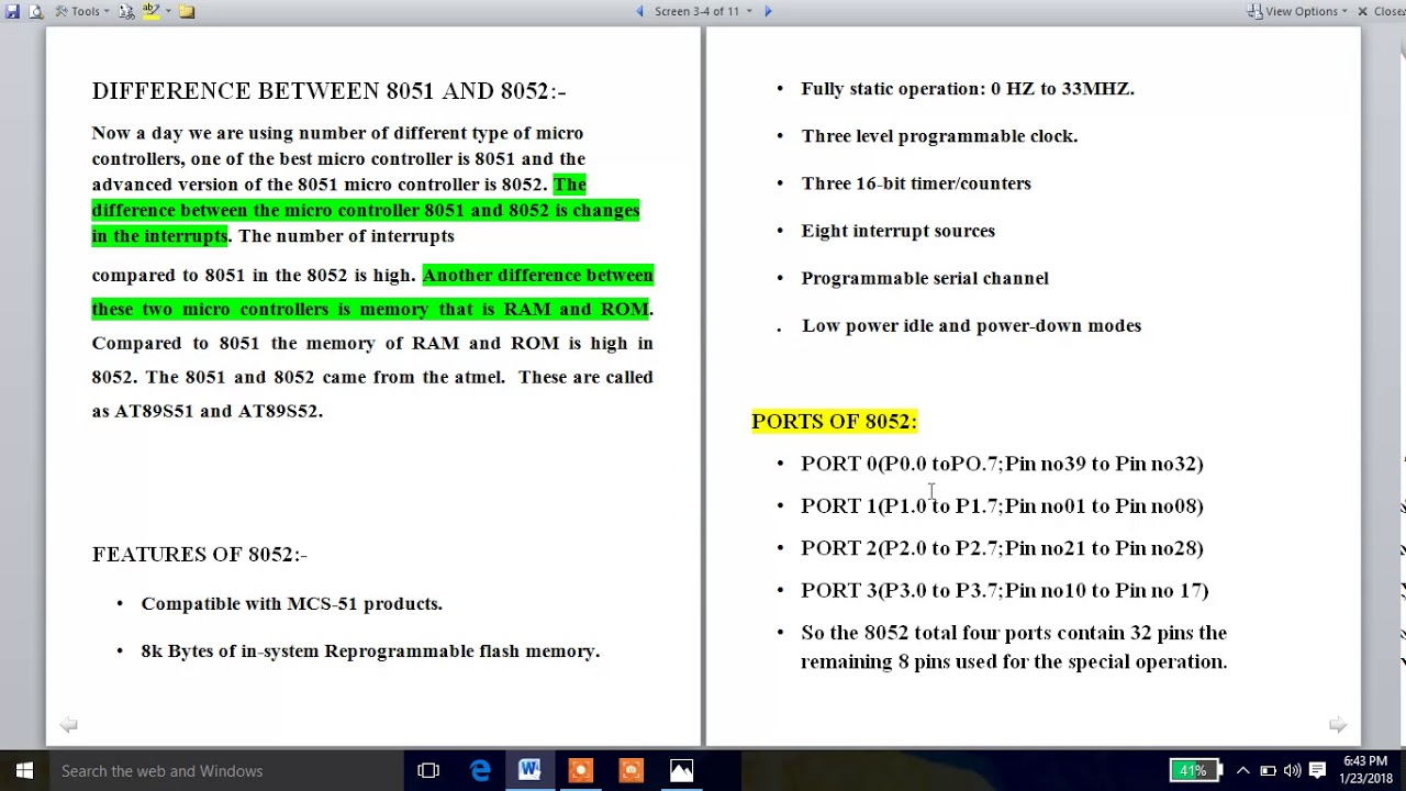 Embedded systems tutorial-03||8051 and 8052 microcontroller ports explanation||