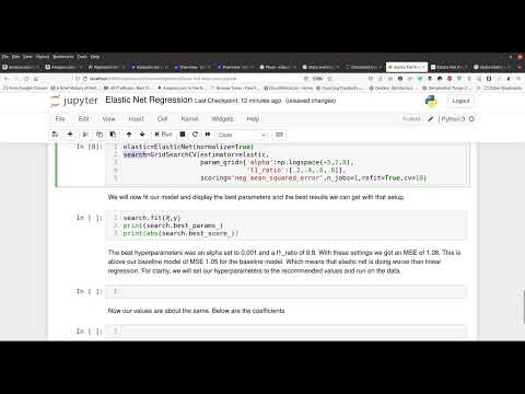 Elastic Net Regression with Python VIDEO | educational research techniques