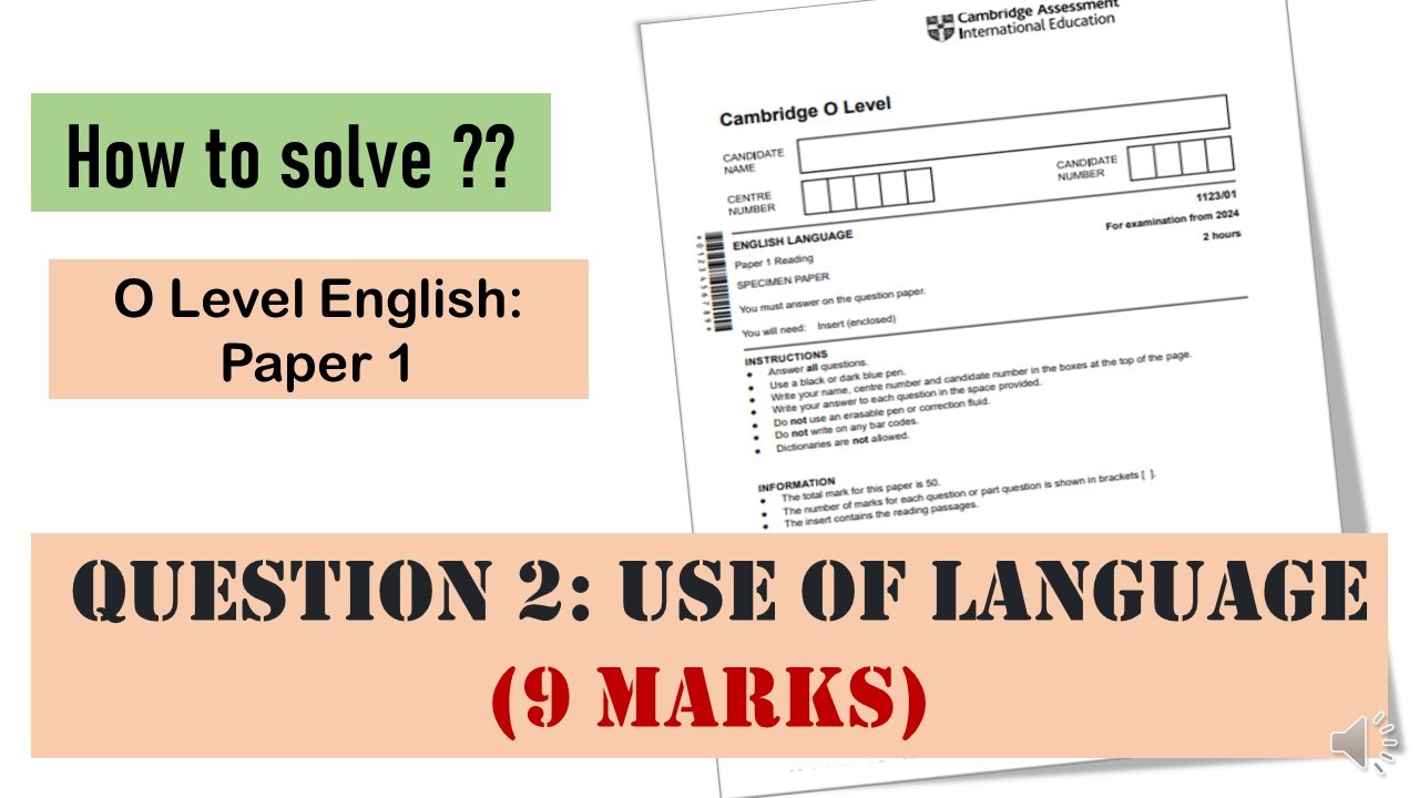 English O levels/New Syllabus Paper 1 Q2