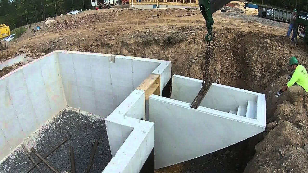 Precast basement steps install