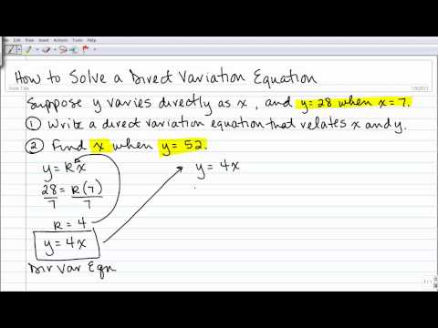 How to Solve a Direct Variation Equation