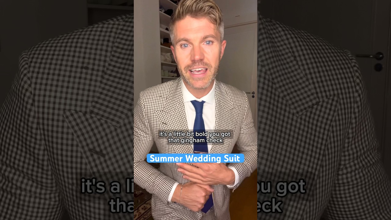 Summer wedding suit - cotton/linen blend gingham  #mensstyle #mensfashion #wedding #weddingstyle