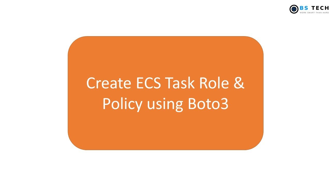 Part 10 | Python-AWS | Create ECS Task Role and Policy using Boto3 | BS Tech