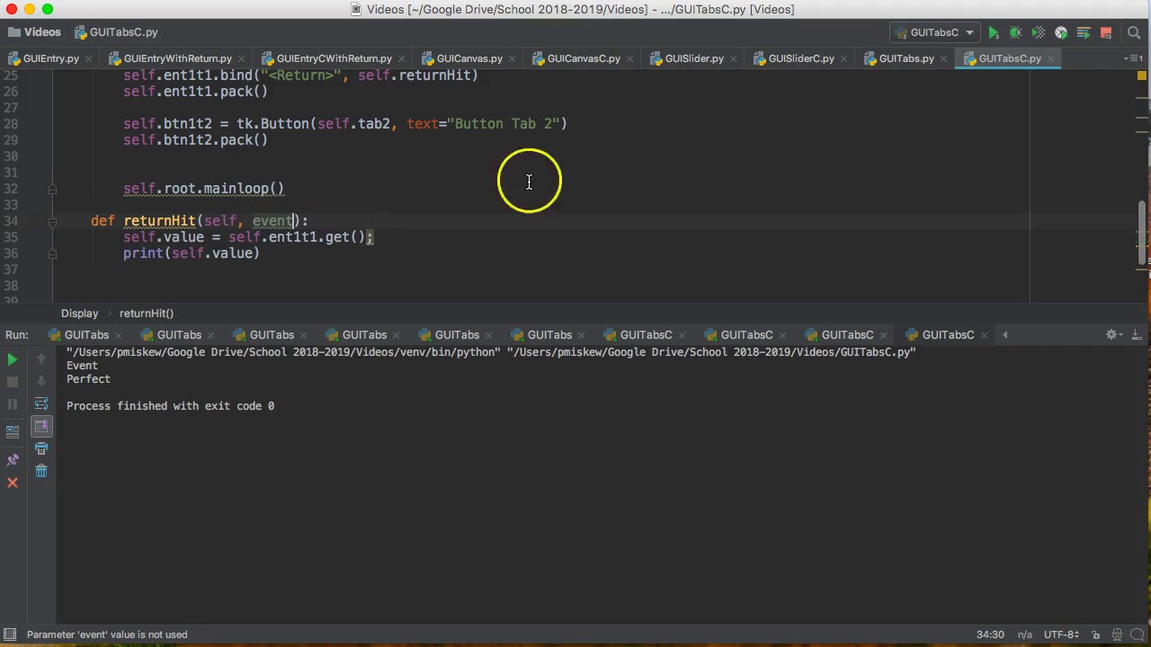 PYTHON3 TKINTER - GUI TABS (CLASS) MANAGING ELEMENTS