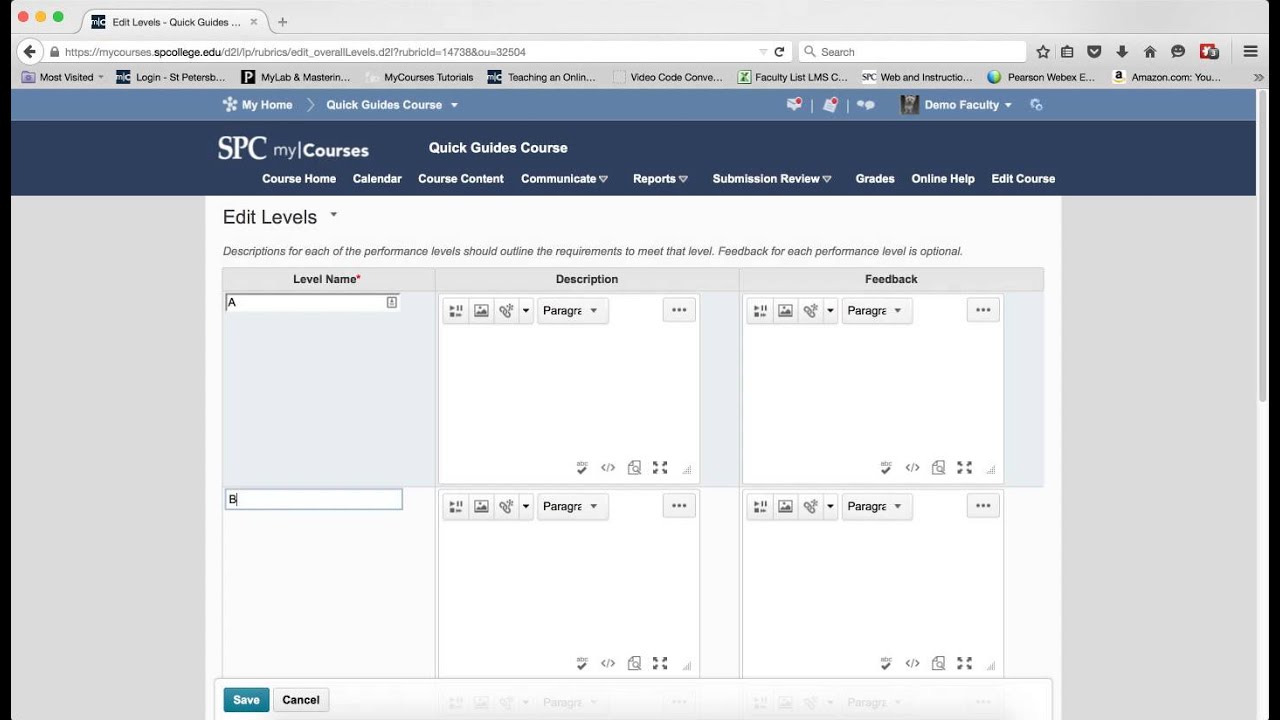 Quick Guide - Creating a Text Only Holistic Rubric