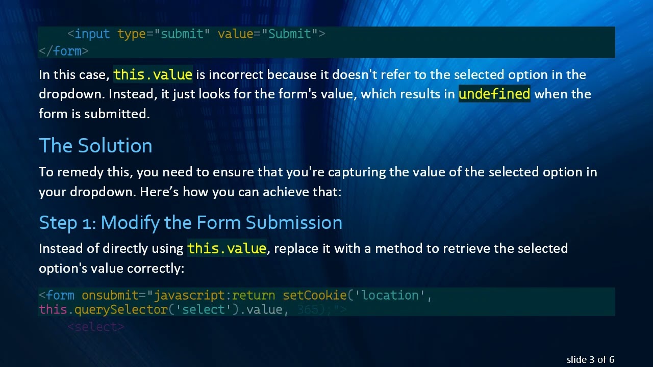 How to Save Cookies on Form Submit in JavaScript