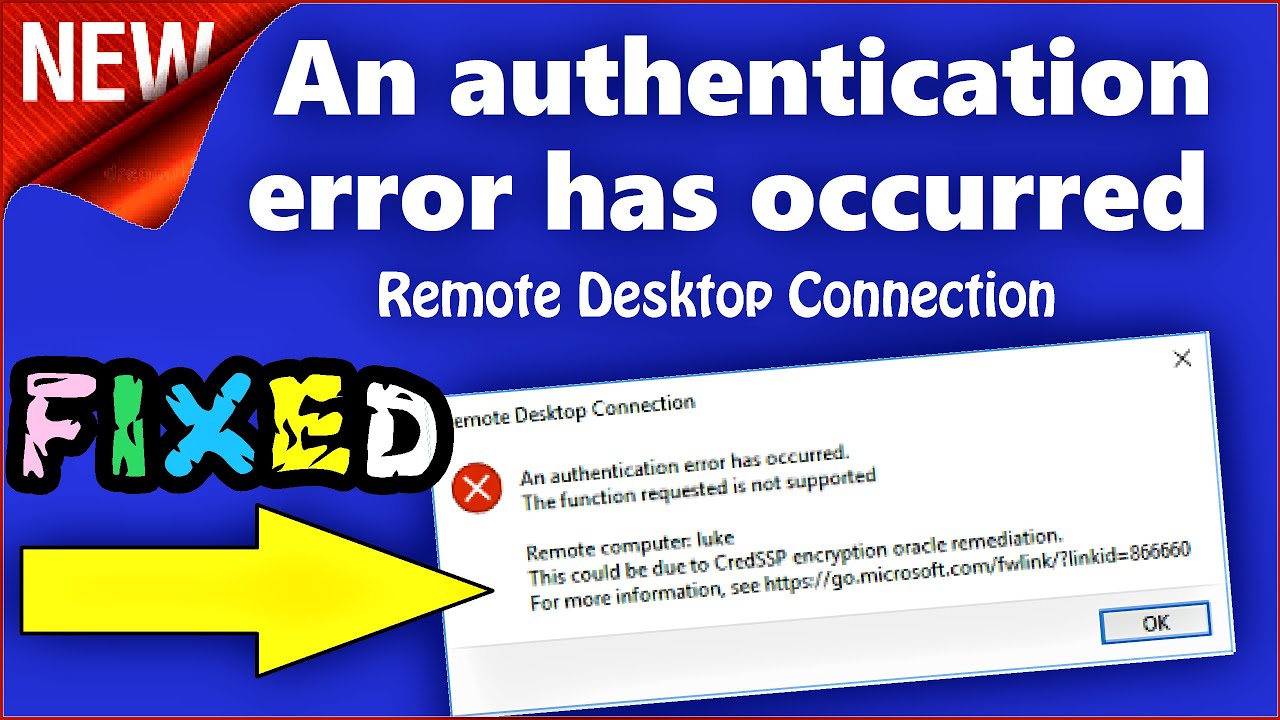 Remote Desktop Connection Authentication Error Occurred Techyvcom