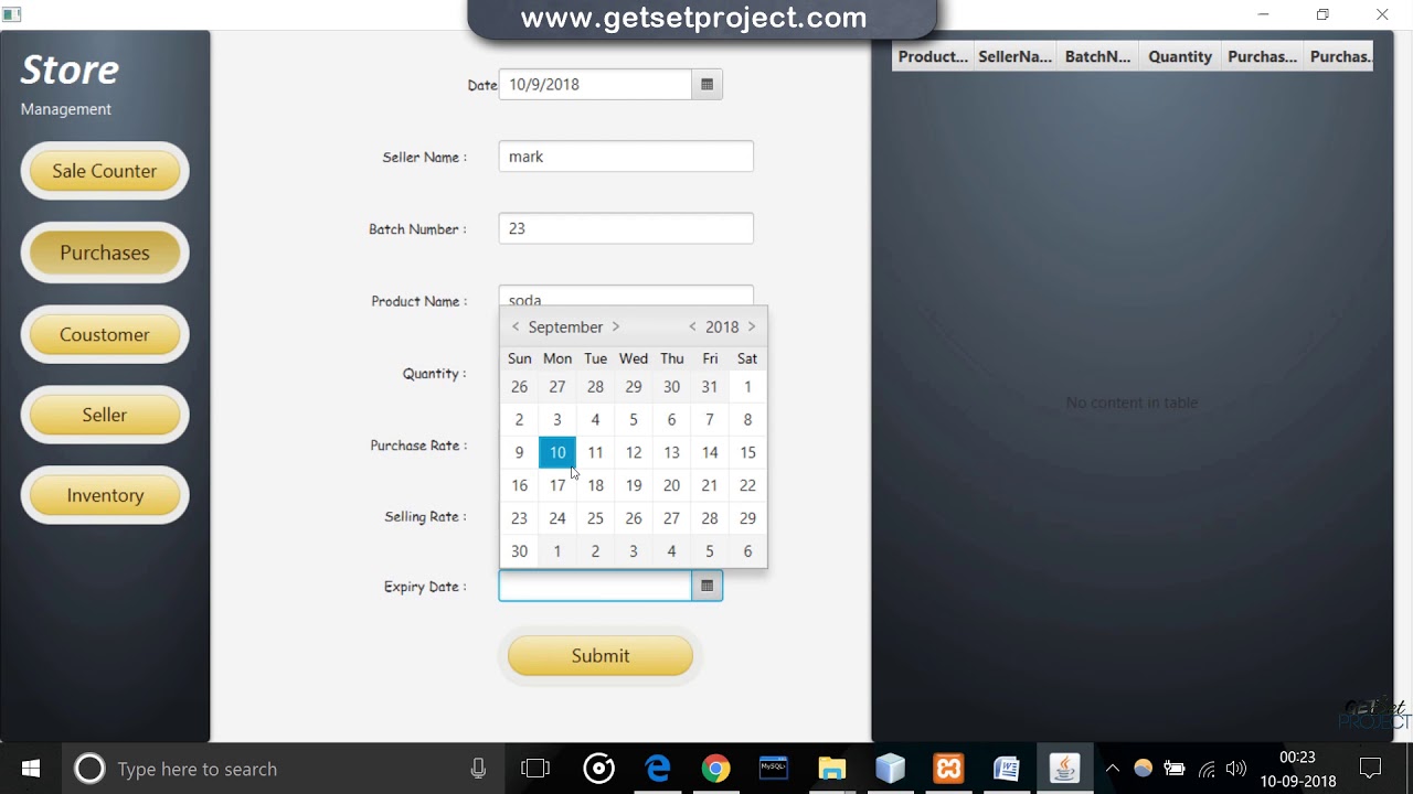 Store Management Mini DBMS Project @ GetSetProject.com