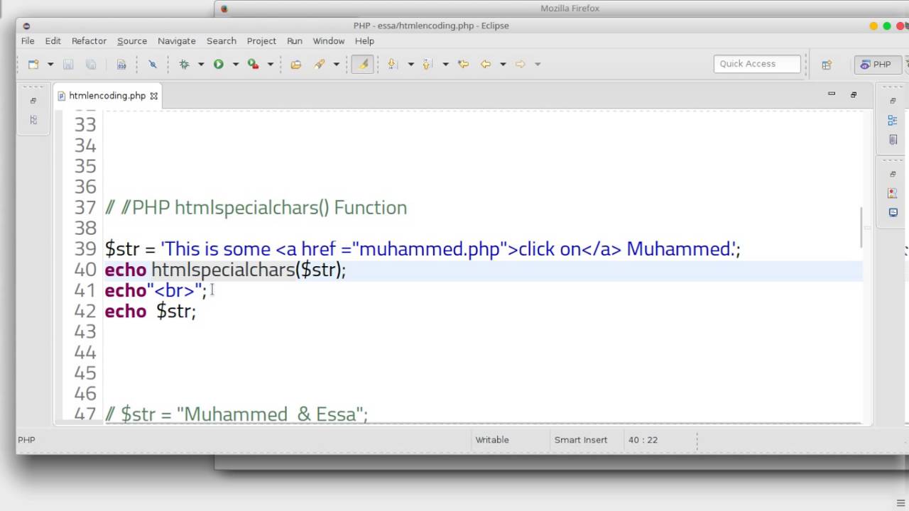 109 PHP scripting language html coding htmlspecialchars