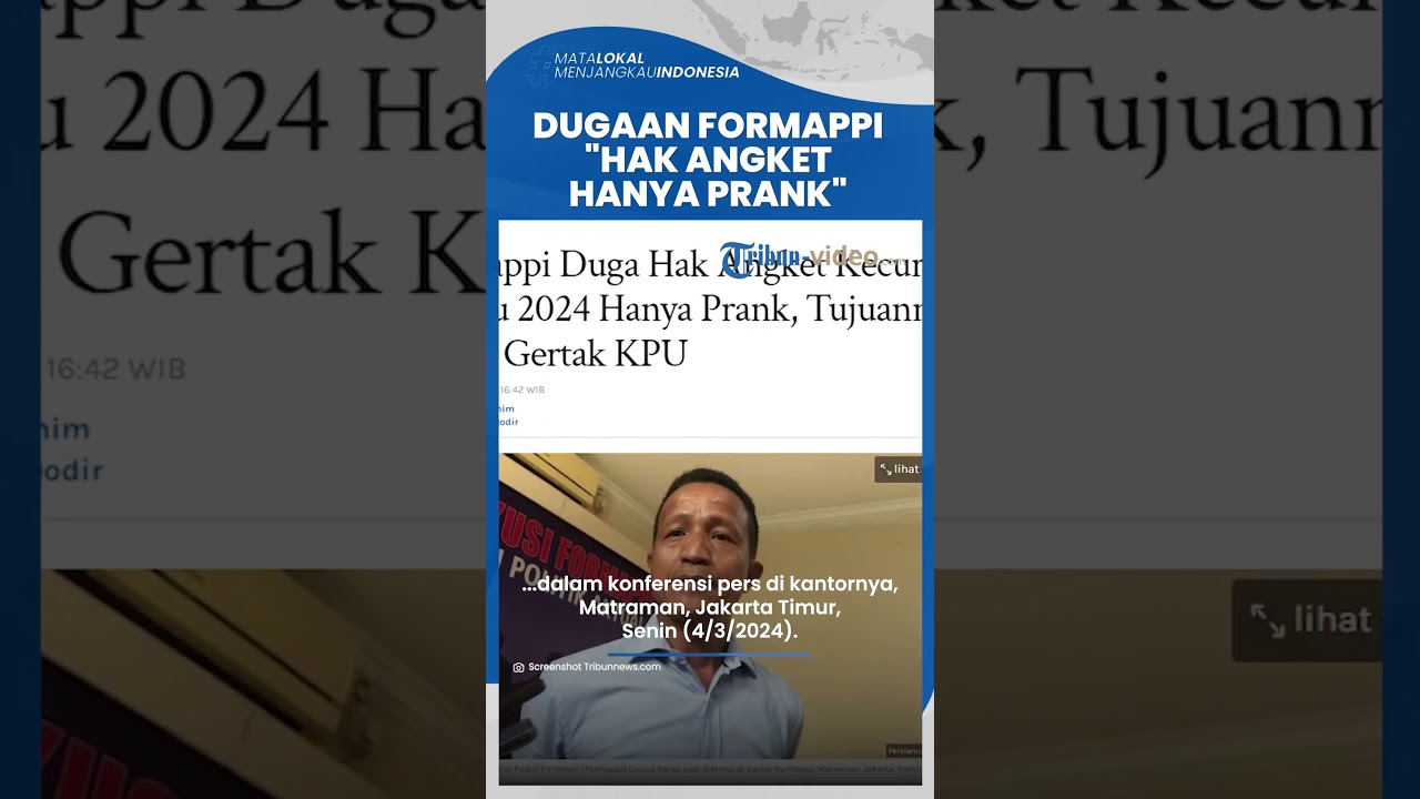 Formappi Sebut Ragu dengan Orang DPR, Menduga Hak Angket Hanya Prank atau Intimidasi untuk KPU ...