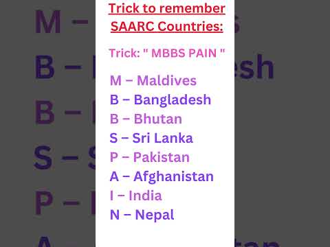 Trick to remember SAARC Countries !!