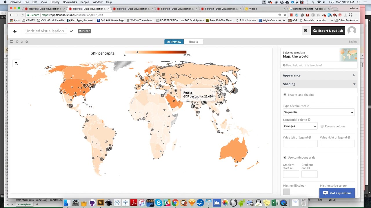 FLOURISH TUTORIAL: PART 3 - Visualizing a basic world map