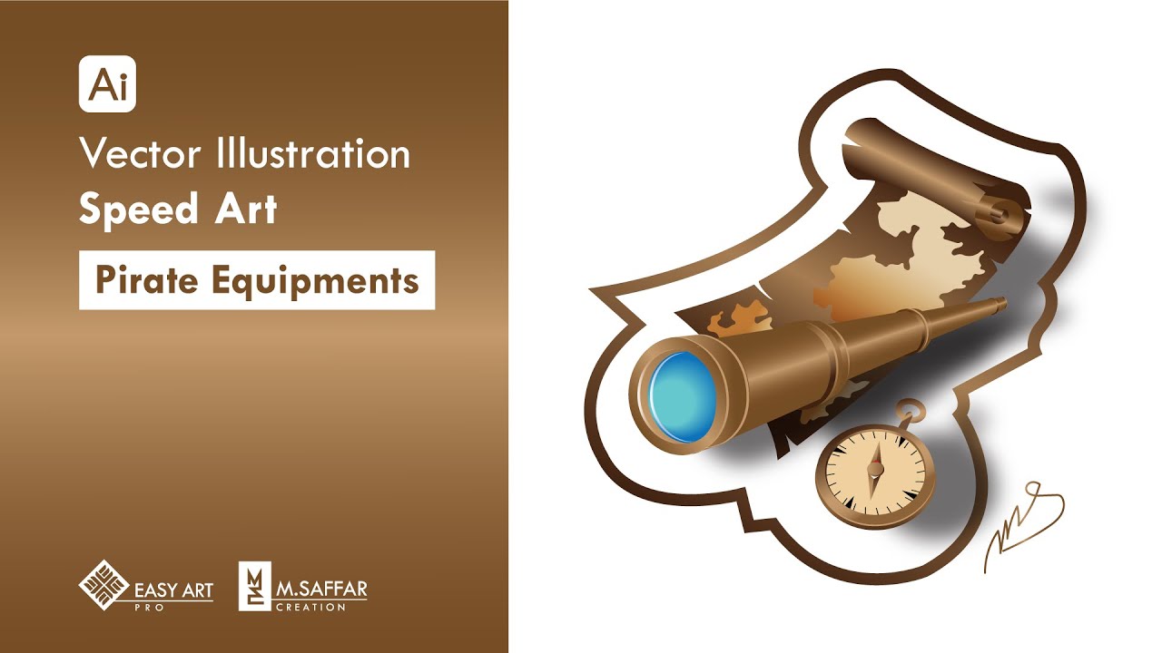 Vintage Pirate Equipment Vector Illustration