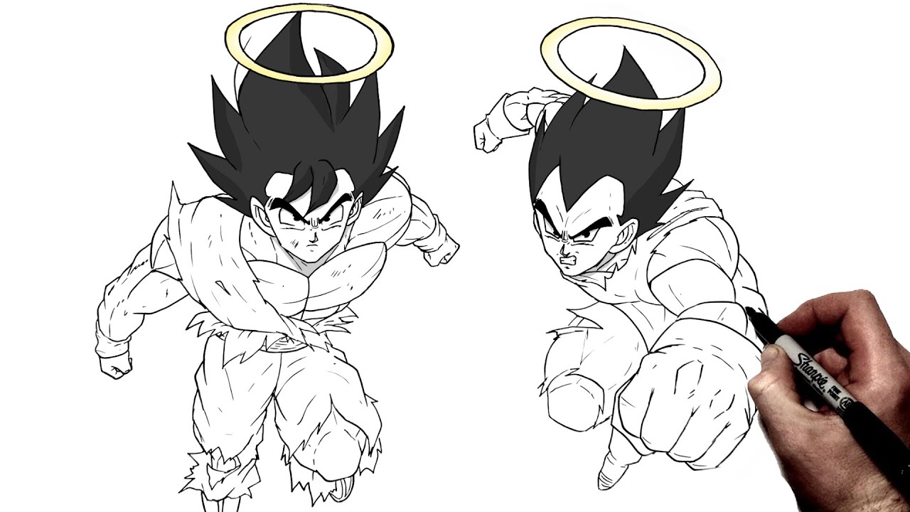How To Draw Goku & Vegeta | Step By Step | Dragon Ball