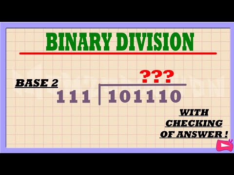 Base 2 | BINARY DIVISION with Checking of Answer, Easy Guide and Practice Test
