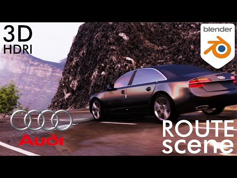 Blender 2.9x Car Modelling Audi A8 Filmic Route Scene #audi #carmodelling #blender3d #cg
