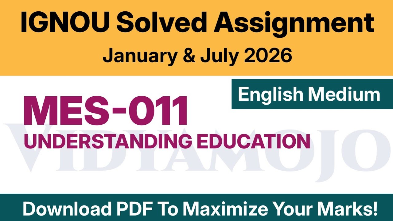 IGNOU MES 011 Solved Assignment 2026 English Medium PDF Download