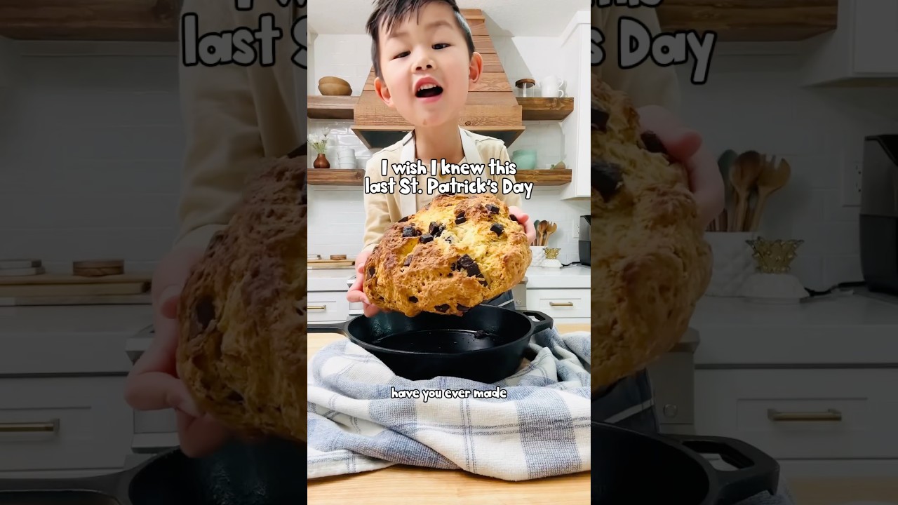 Irish Soda Bread is a delicious St. Patrick’s Day treat! Recipe from Preppy Kitchen ☘️ #kidsbaker