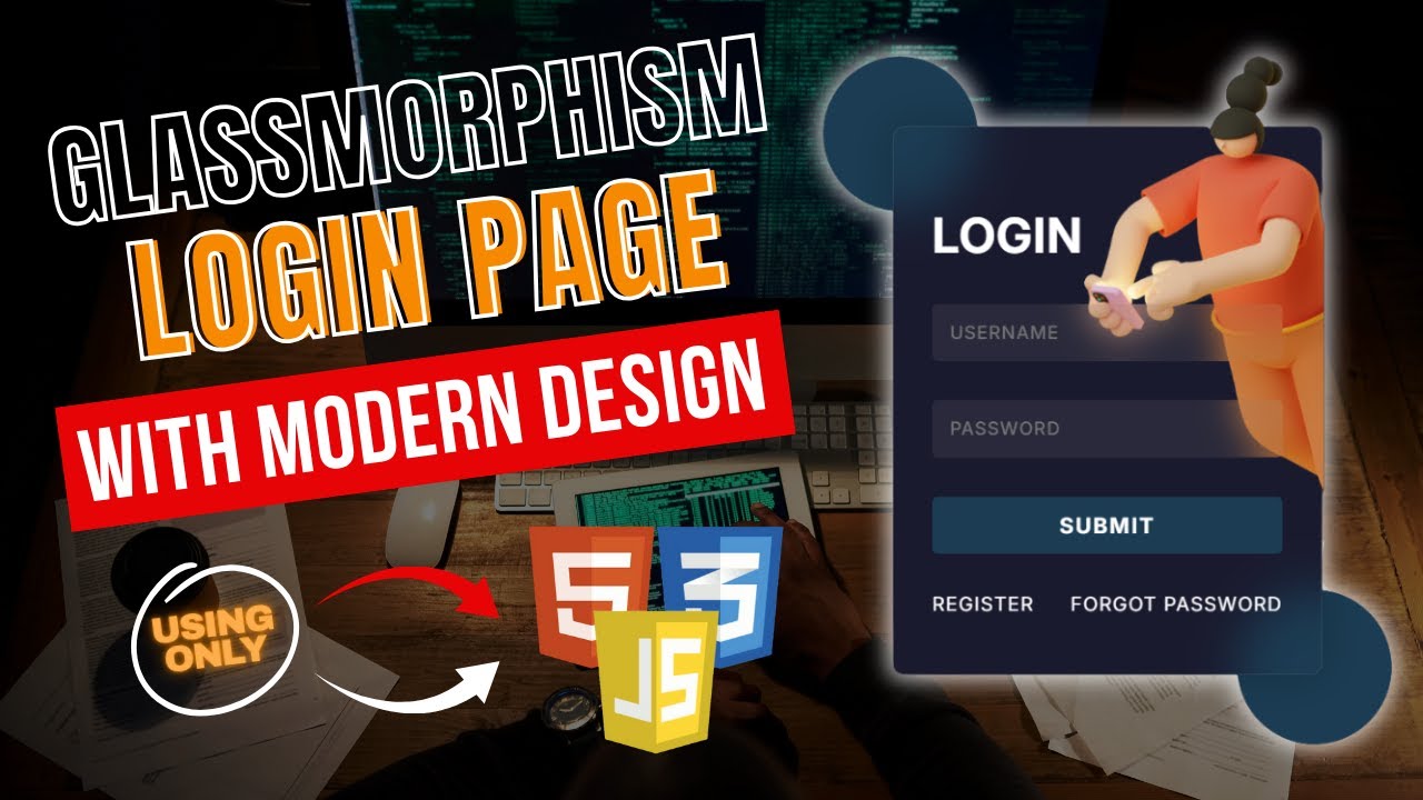 ✨ Glassmorphism Login Form with Theme Switcher | HTML, CSS & JavaScript Full Tutorial