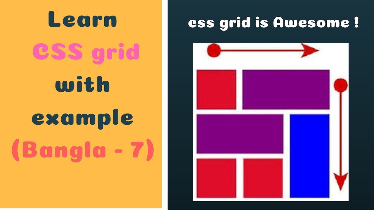 css grid tutorial for beginners in bangle | css grid visualization (part-7)