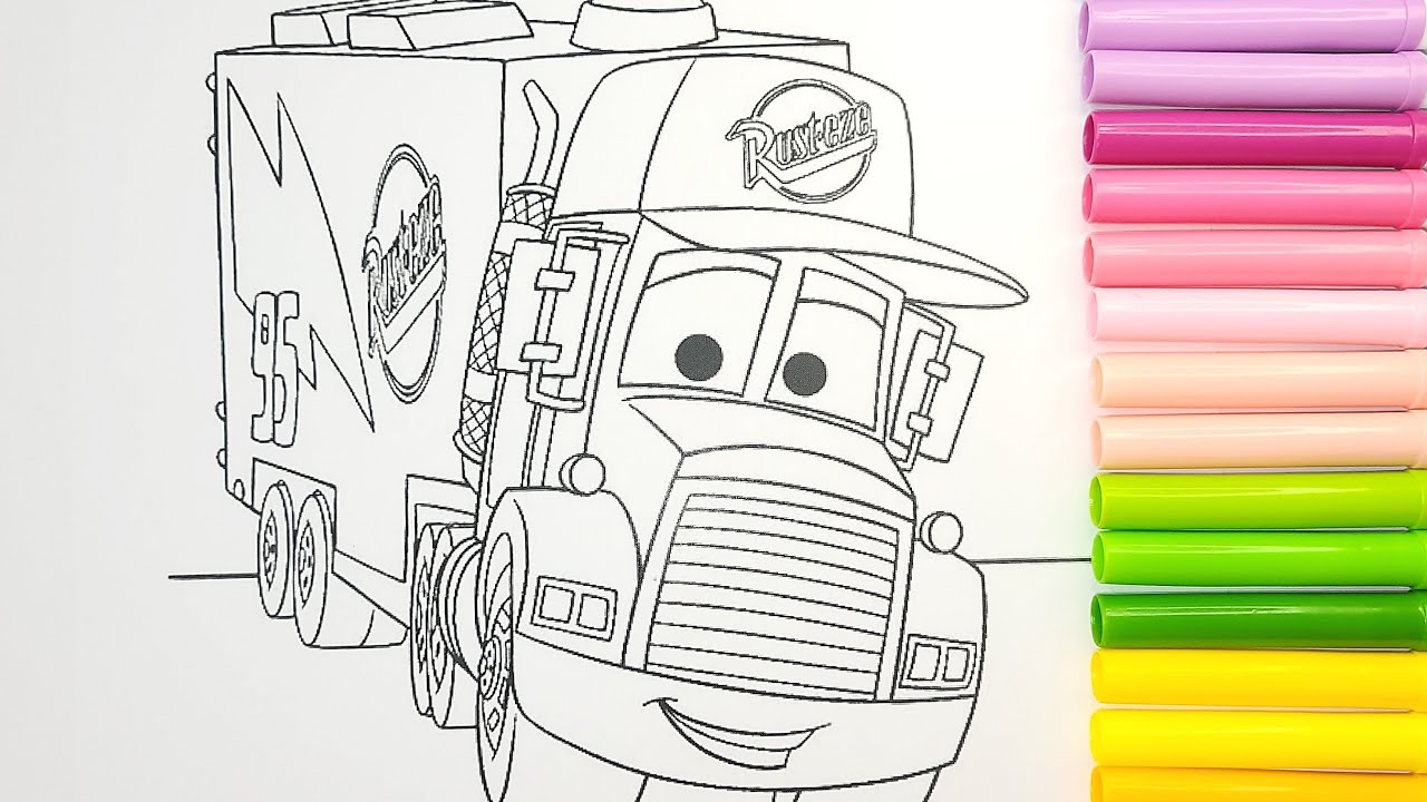 Mack  Mcqueen, Cars movie, Disney cars toys Coloring Page Coloring Pages for Kids #coloringvideo