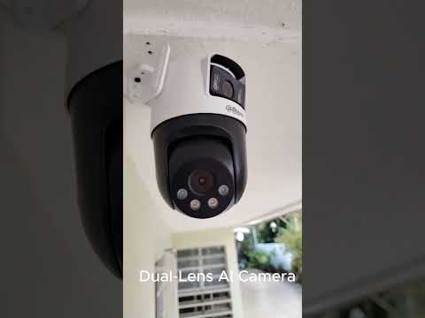 Dahua dual-lens AI cam: Auto-tracking, Wi-Fi 6 & 164ft Night Vision (rain/snow)!#shorts