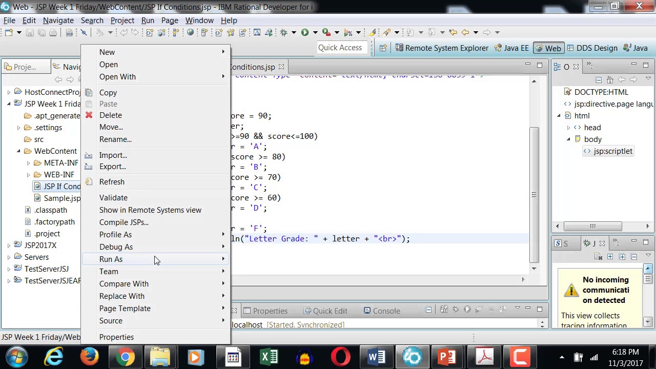 Java Server Pages - If Condition