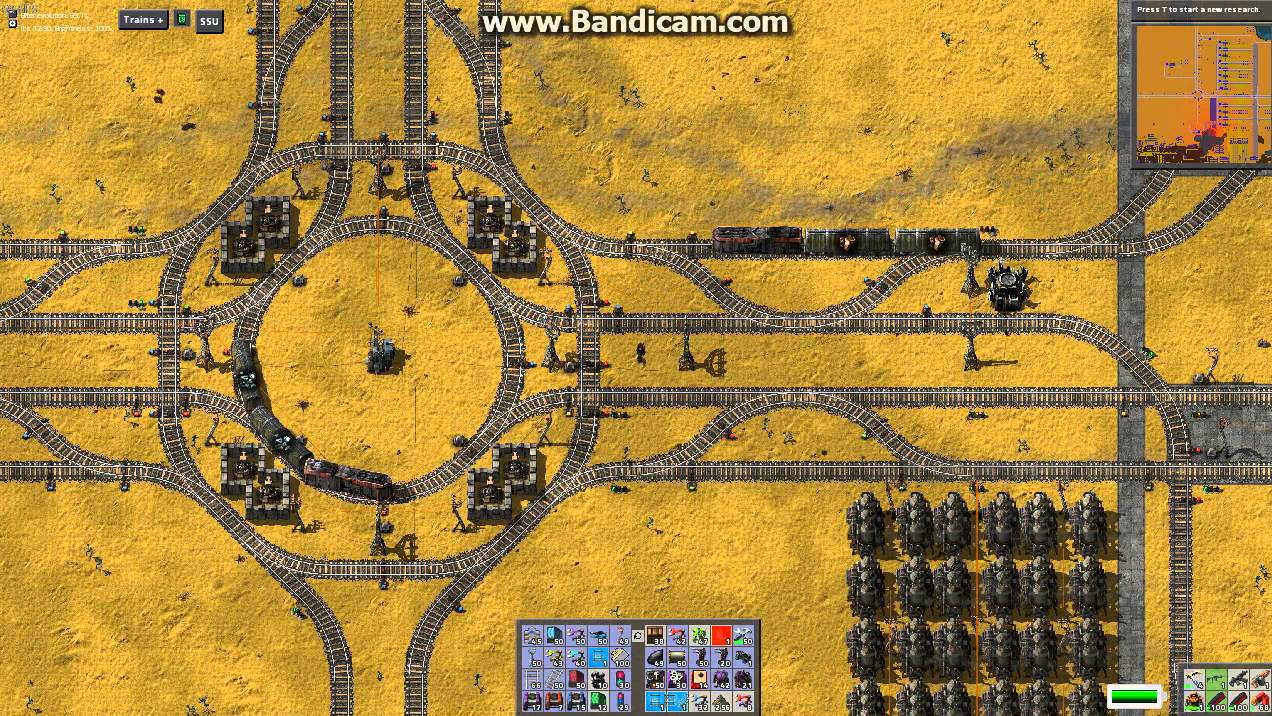 Factorio Trains, 3 way 4 Lane Intersection