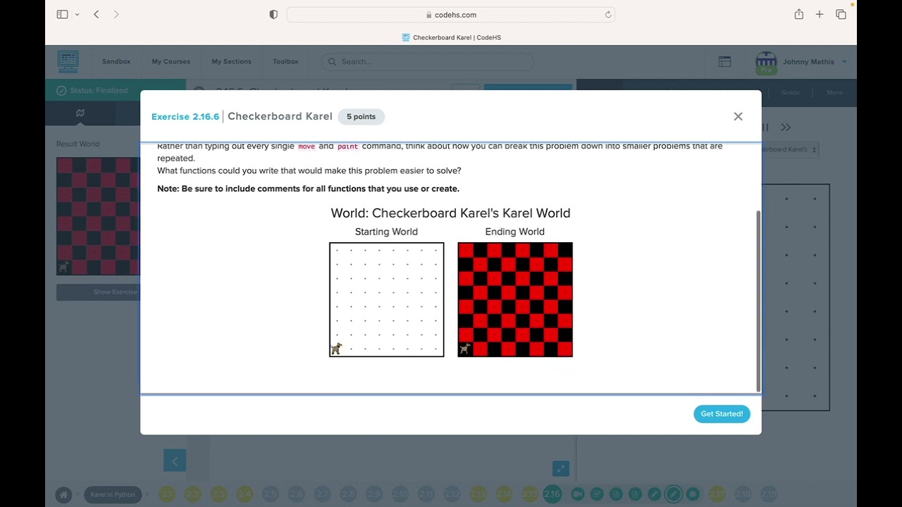 CodeHs Python 2.16 Video Tutorial: Ultra Karel