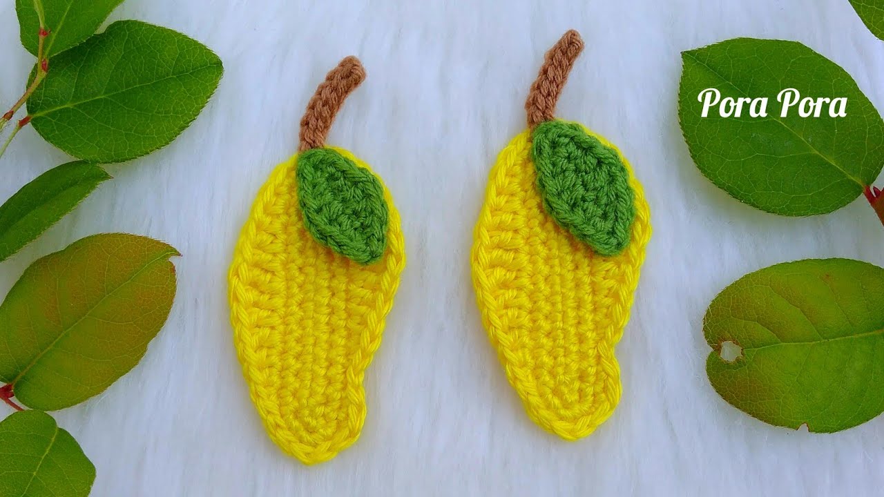 Crochet Mango Applique I Crochet Fruit Applique
