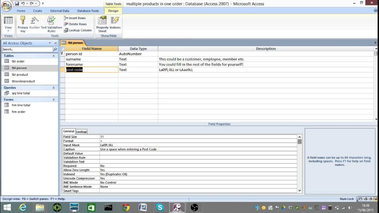 Validating Postcodes using an Input Mask in MS Access