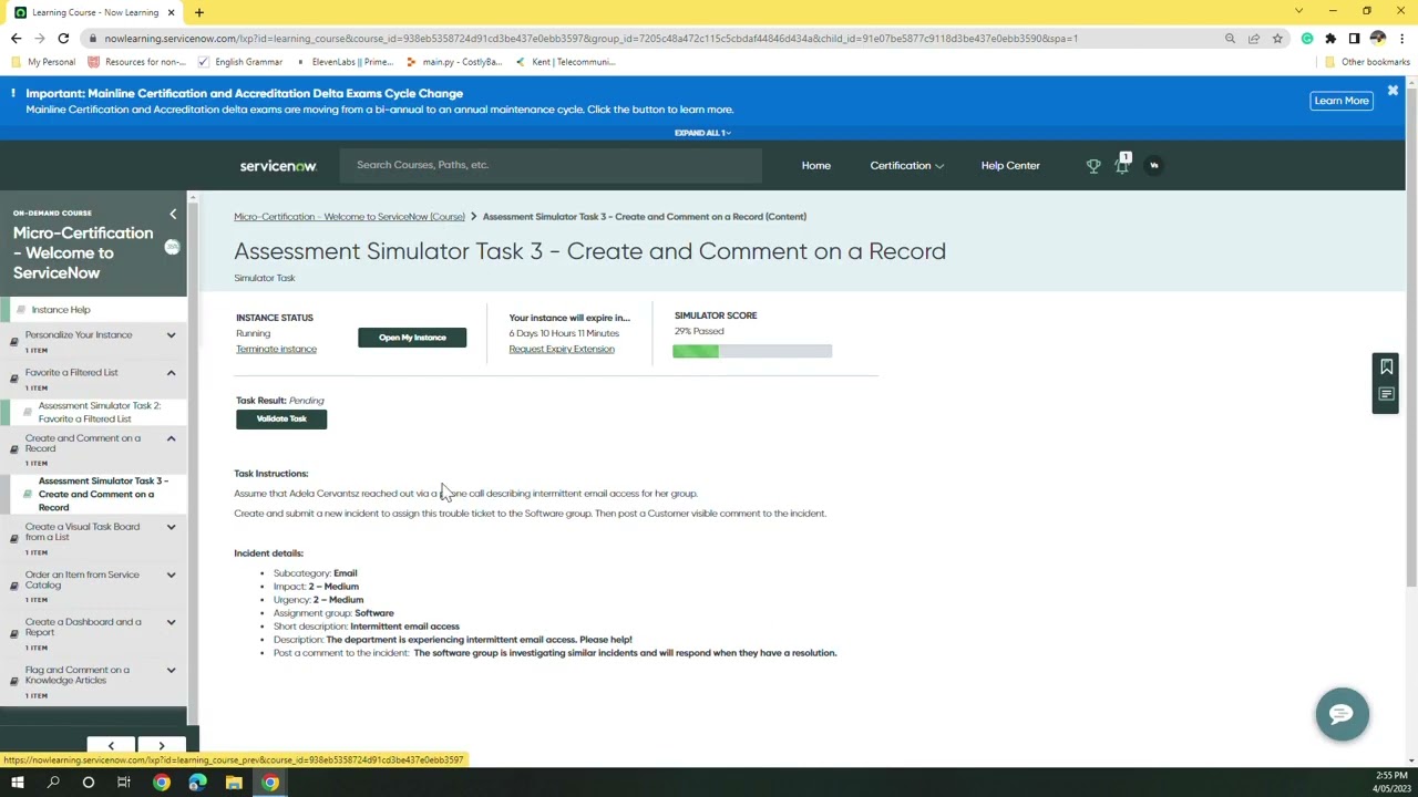 Assessment Simulator Task 3   Create and Comment on a Record