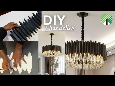 You'll NEVER Know I Used DOLLAR TREE POSTER BOARDS To Make This CHANDELIER