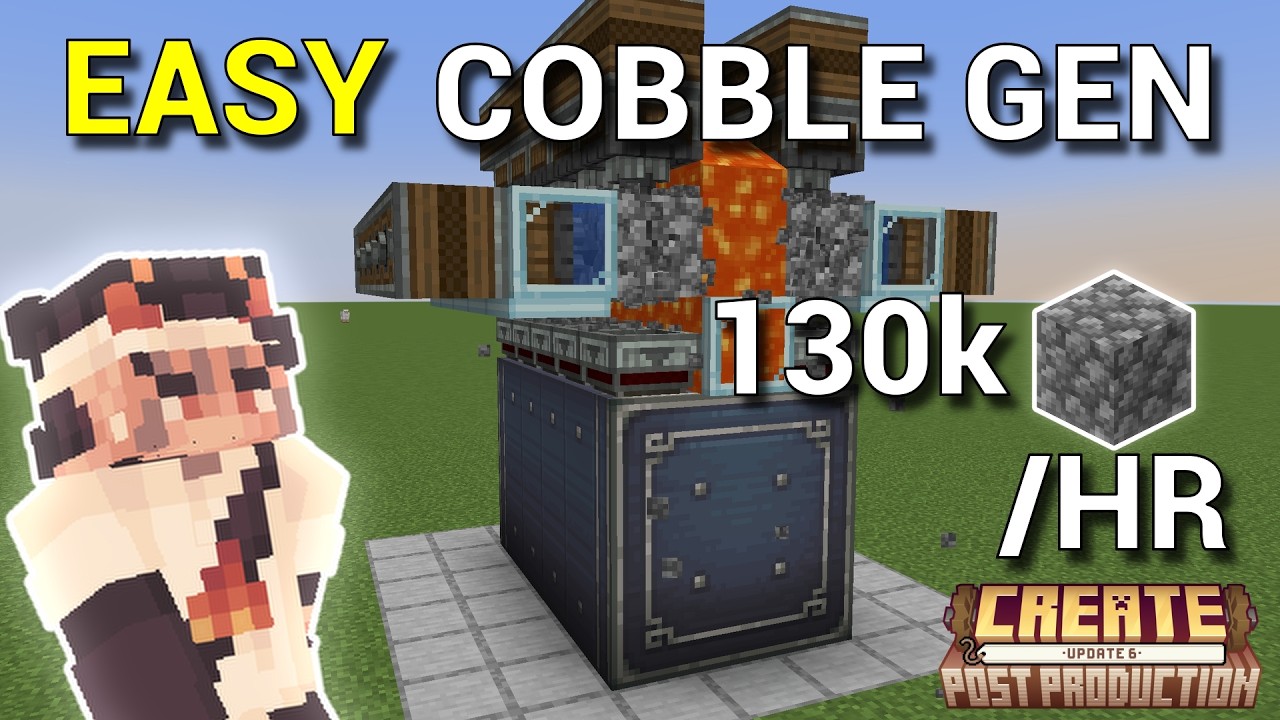 Easy and Efficient Create 6.0 Cobblestone Generator | Create Mod Block-By-Block Tutorial