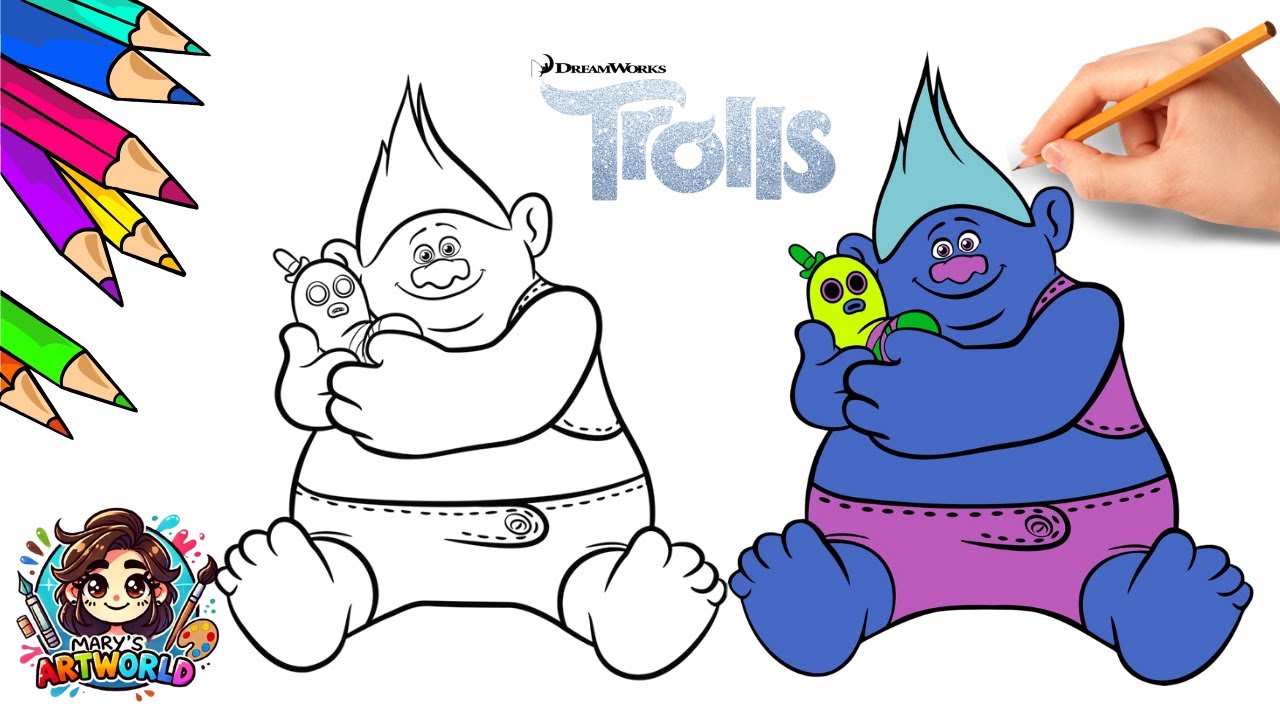 How to Draw Biggie and Mr. Dinkles from Trolls 🎨 | Easy Step-by-Step Drawing Tutorial for Beginners