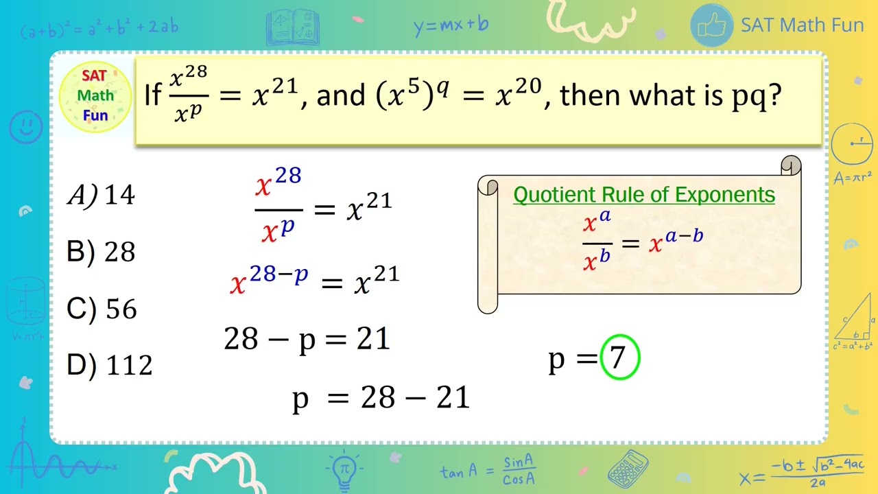 SAT Math - Exponents 5