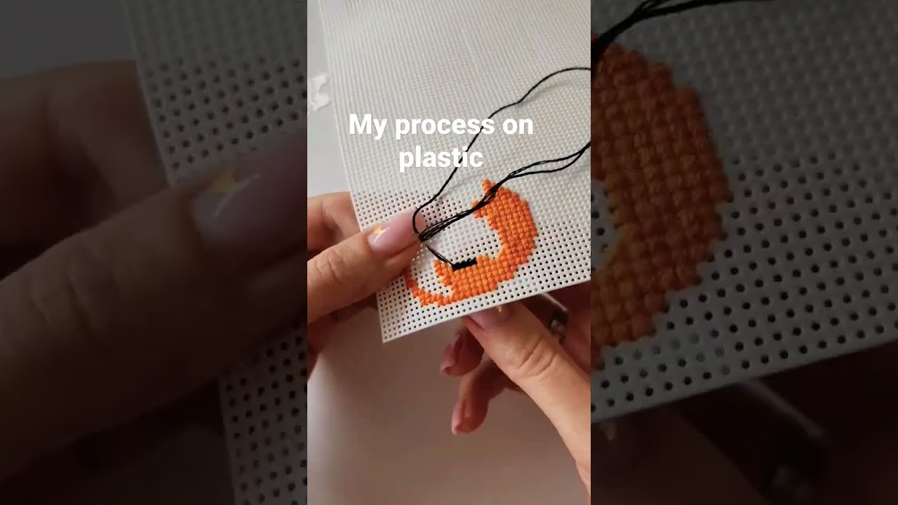 How to cross stitch on plastic