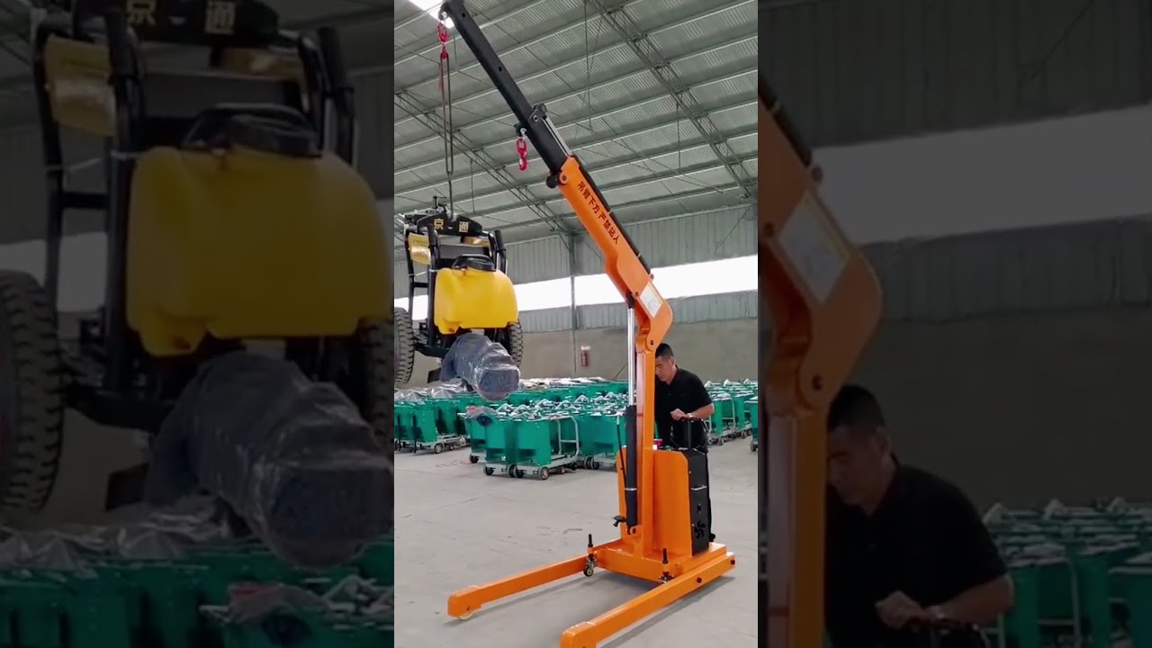 Electric Hydraulic Small Workshop Lifting Crane Portable | Electric Automatic Floor Crane