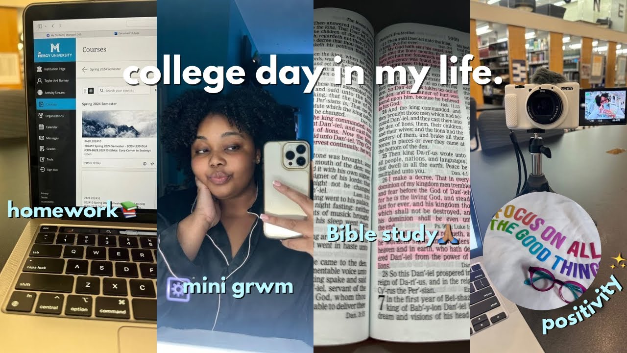 COLLEGE DAY IN MY LIFE | grwm, homework, bible study & positivity !