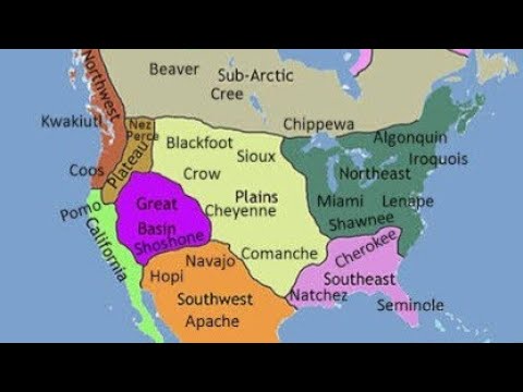 Map of the North America cultural regions & the historical tribes living in them