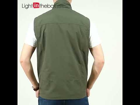 Men's Fishing Vest Hiking Vest Outerwear Jacket-8993713